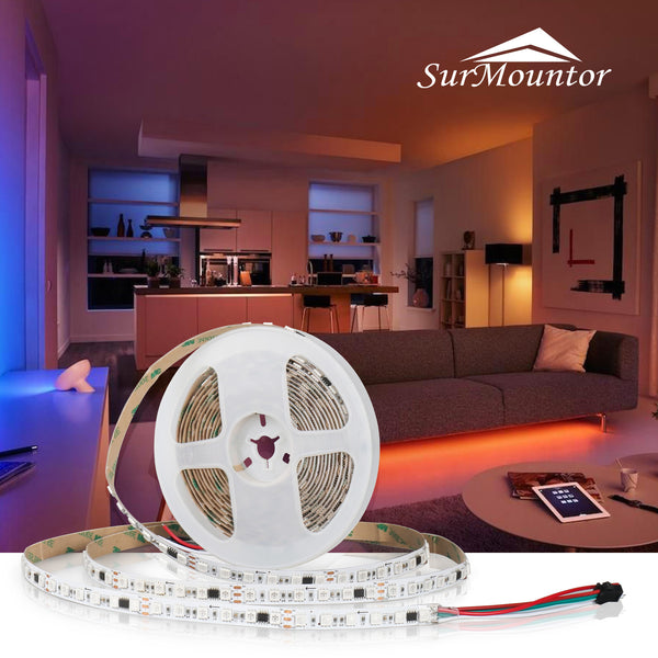 Install a smart RGBIC LED strip light to color your home! – Surmountor ...