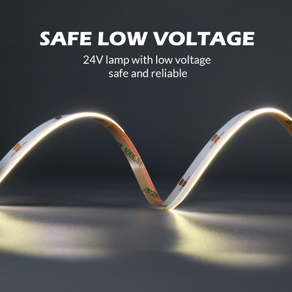 New Dotless Flexible Safe Low Voltage Side Luminous LED COB Strip FCOB ...