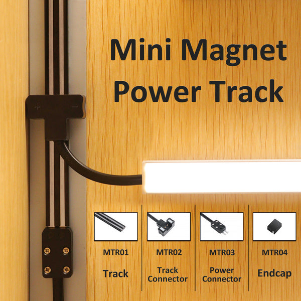 MTR01- 12-24V Magnet Power Track for LED Shelves Lighting ...