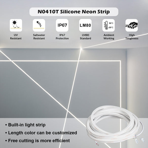 4*10MM Mini Size Side-illuminated Recessed Mounting Flex Led Neon Ligh ...