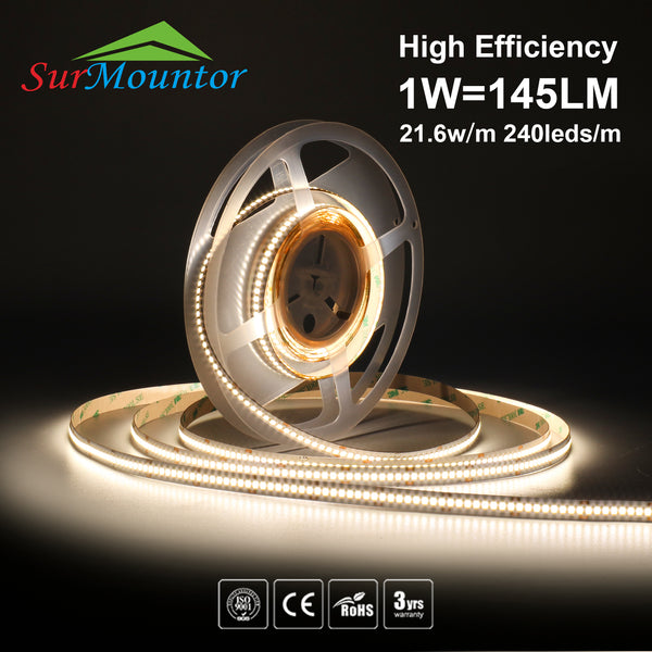 SUR-2835FW240-24V High brightness 240leds per meter LED strip with ene ...