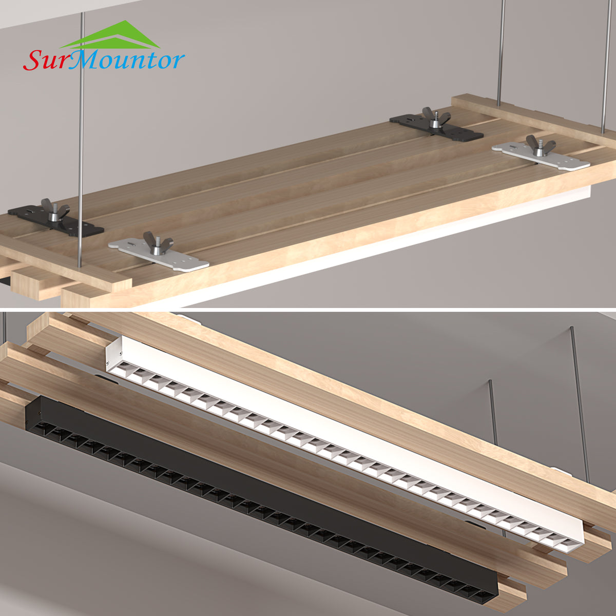 CLINE-2221-96 LED Recessed Linear SAPP Ceiling Light for Office/ Exhib ...