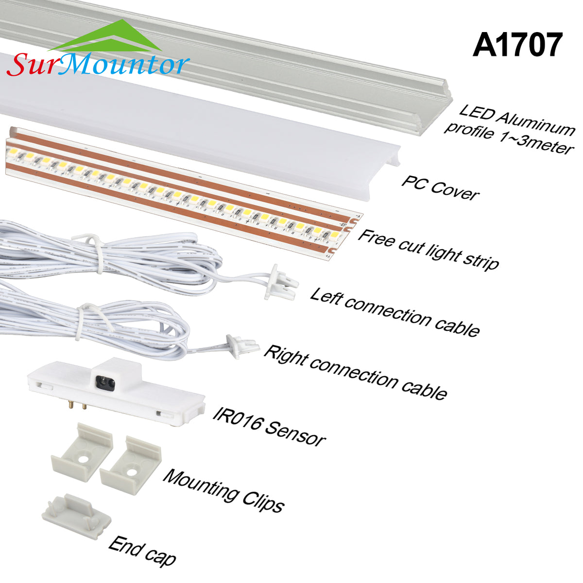 IR016 Free Cutting Linear light with Free Move Door Sensor Switch Seri ...