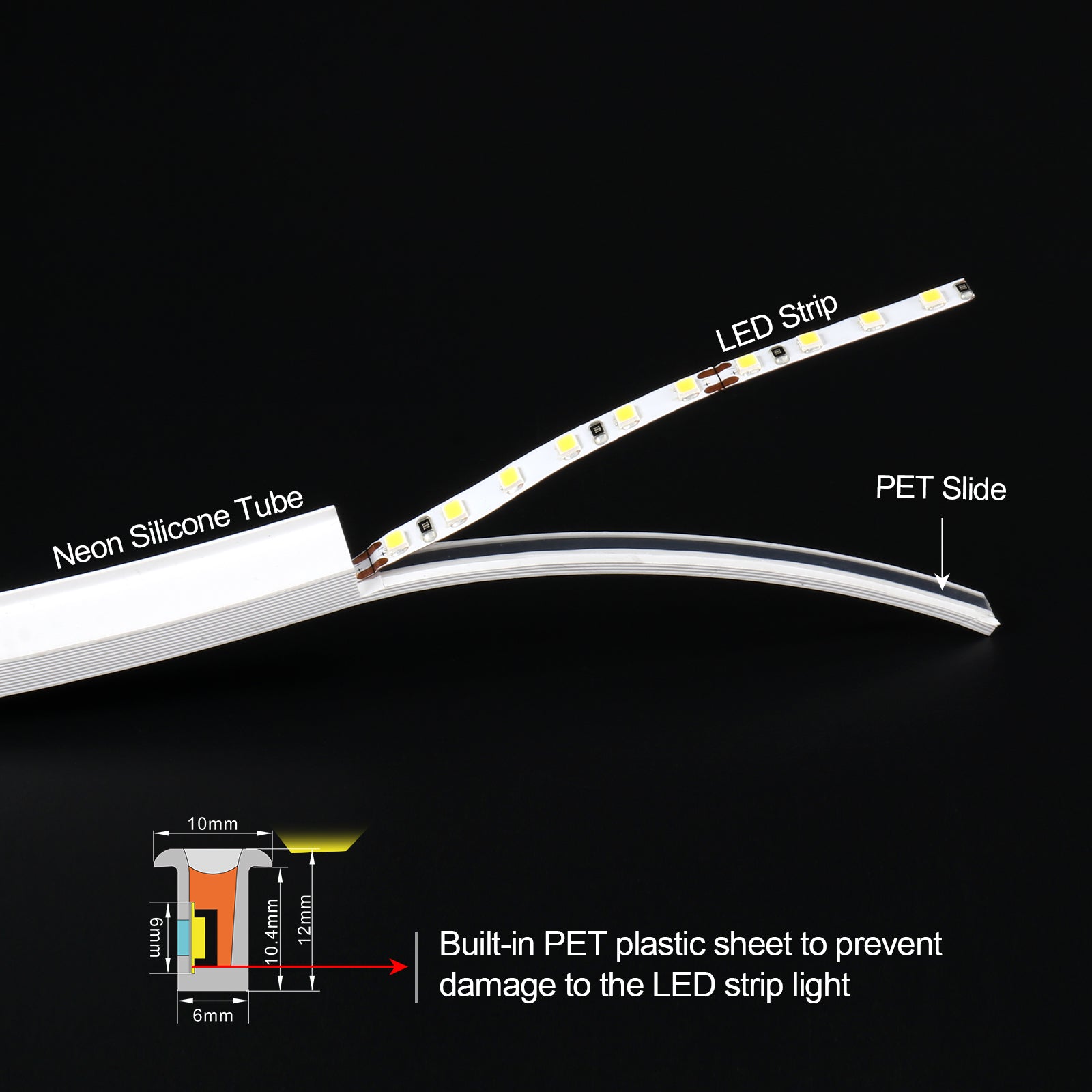 N0612T Side-illuminated Recessed Mounting Flex Led Neon Light ...