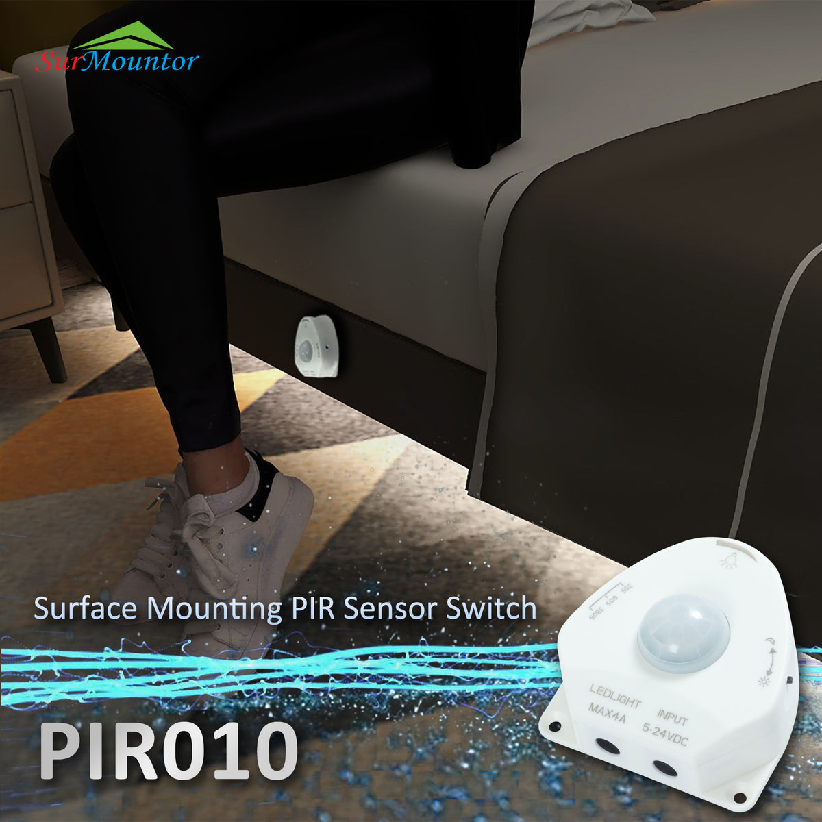 PIR010 Adjustable Multi Functions PIR/ Light Sensor Switch for Bedroom ...